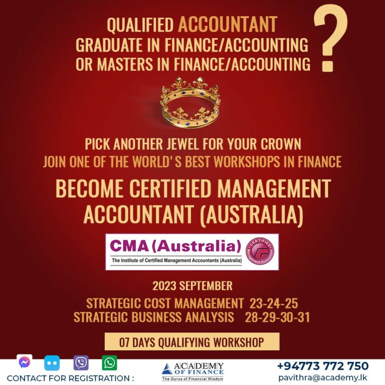 Certified Management Accountant (CMA) Program – Academy of Finance